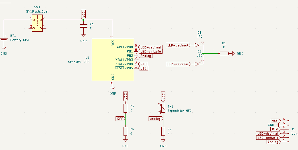 Ruler with an embedded thermometer - FritzenLab electronics